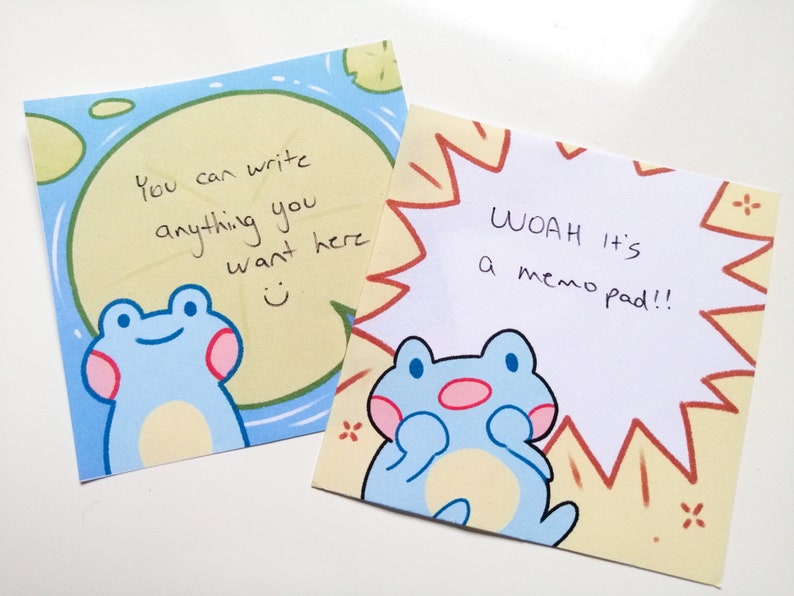 Frog Cute Memo Pad Sticky Note Printable Digital Download - Etsy