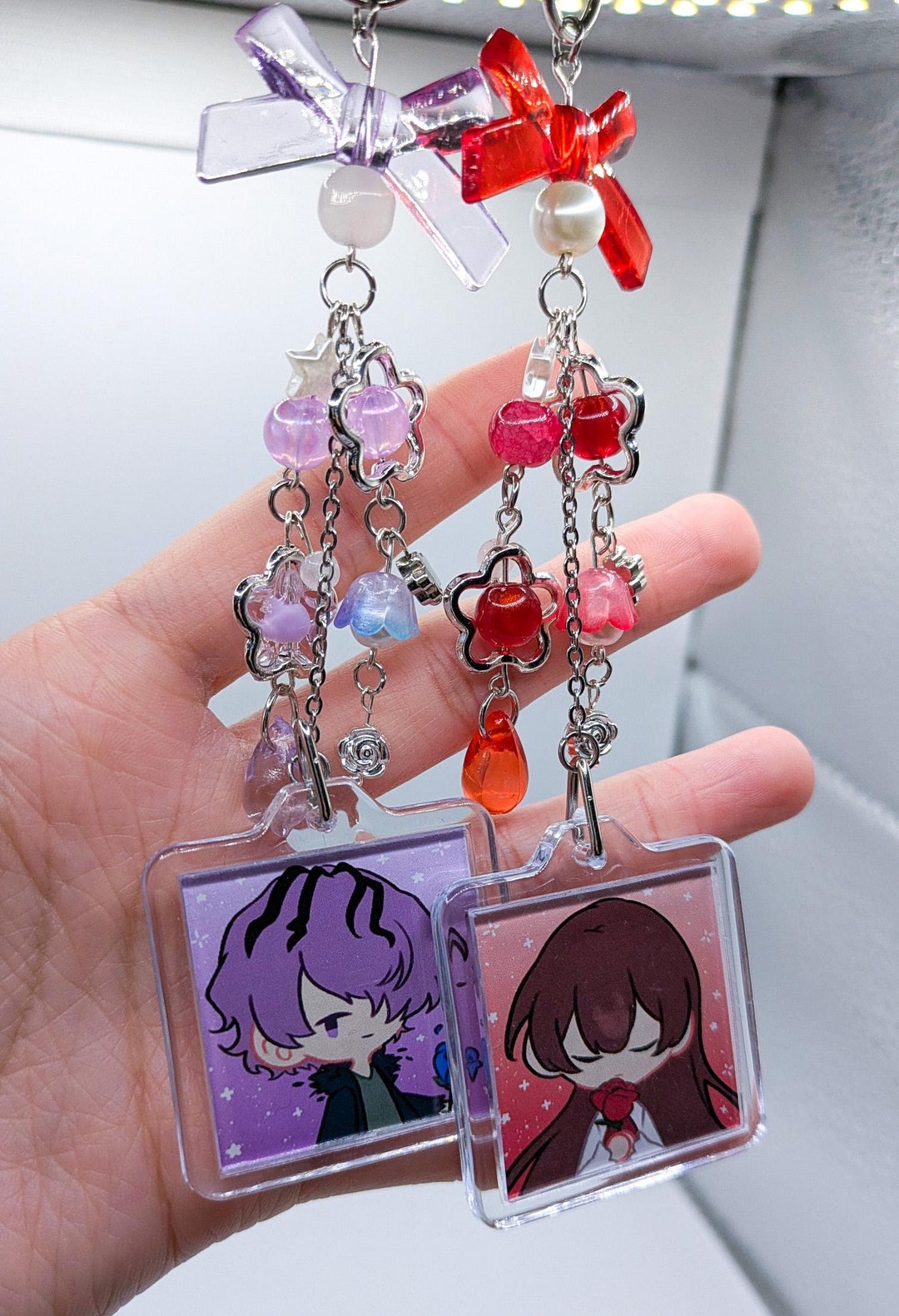 IB Beaded Acrylic Keychain - Etsy