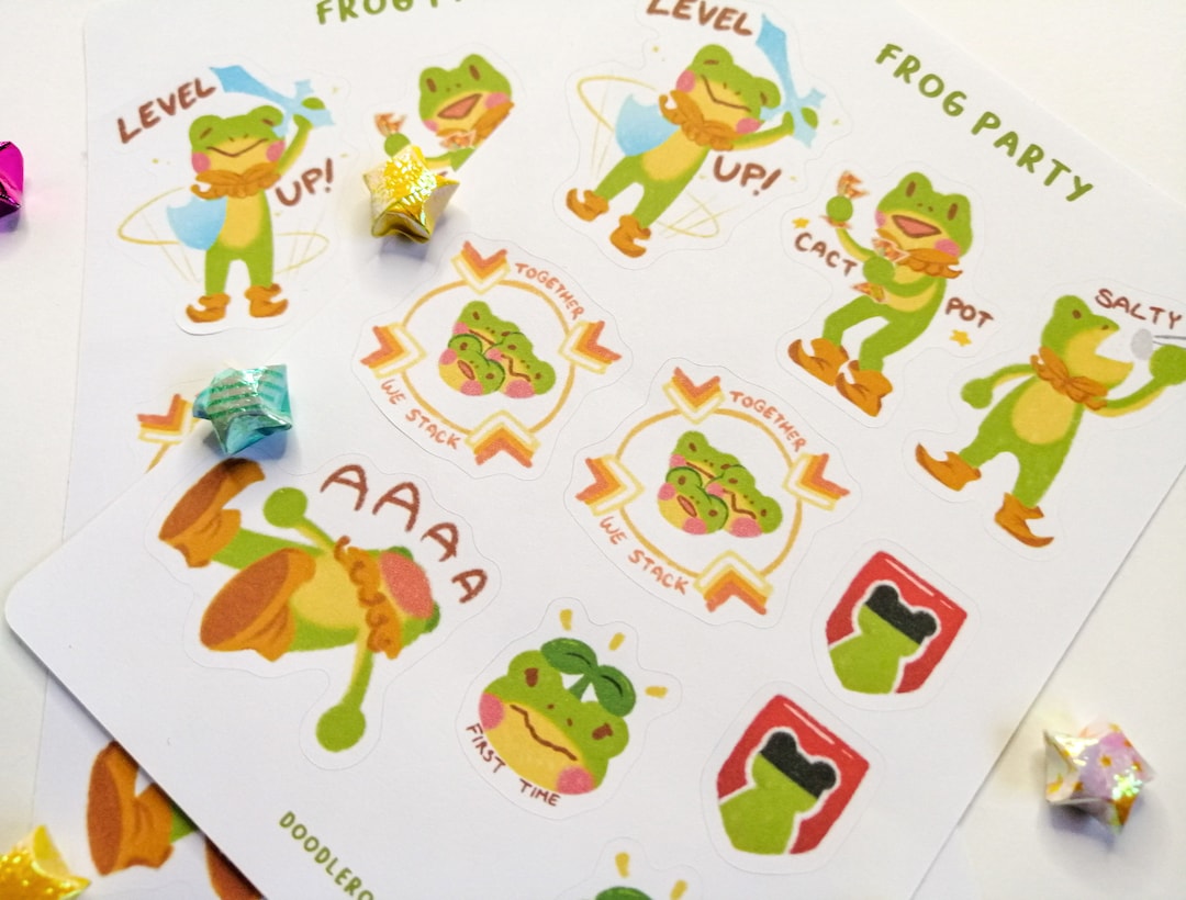 FF14 Frog Party Planner Kiss Cut Sticker Sheet - Etsy