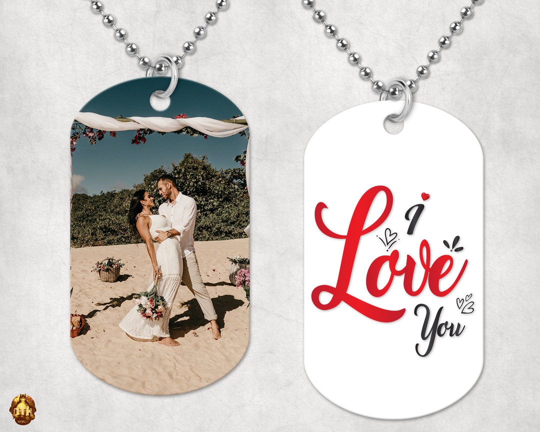 Custom Premium Photo Dog Tags W/ Chain Personalized Photo ID Tags ...
