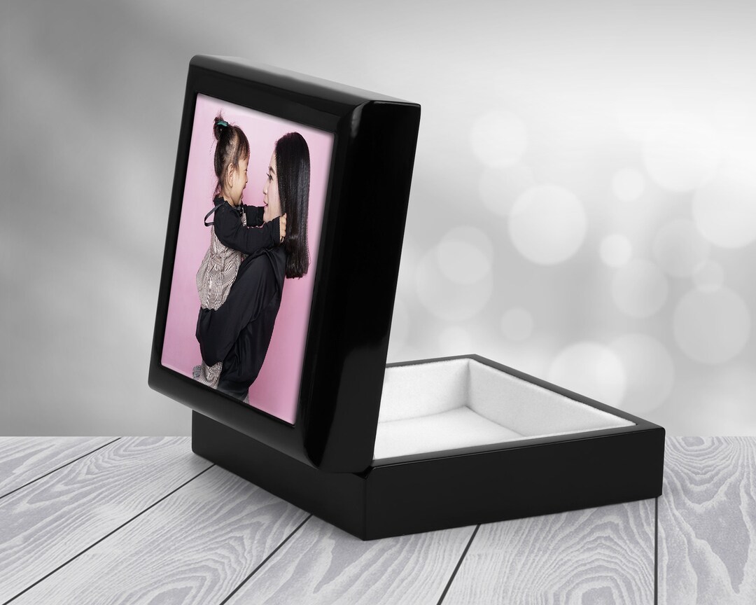 Custom Premium Keepsake Box W/ Photo Tile - Personalized Hardwood ...