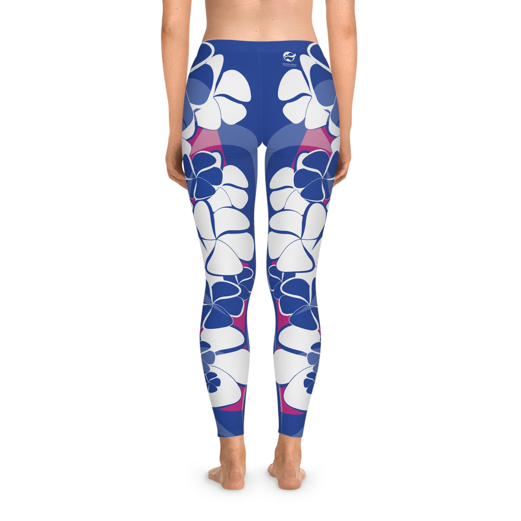 Blue Floral- BV Designs Stretchy Leggings - Etsy