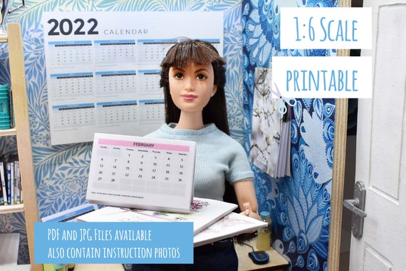 2022 Miniature Calendars 1/6 for Dolls Like Barbie and - Etsy