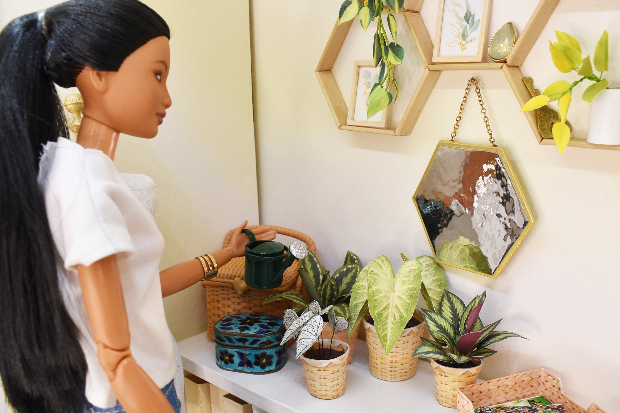 Dolls 7 Different Miniature Plants 1/6 Decoration in 3 Sizes for Dolls ...