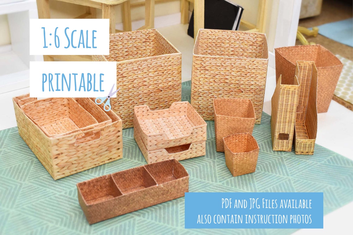 Dolls Miniature Set 2 Boxes With Lids Magazine File and 9 - Etsy