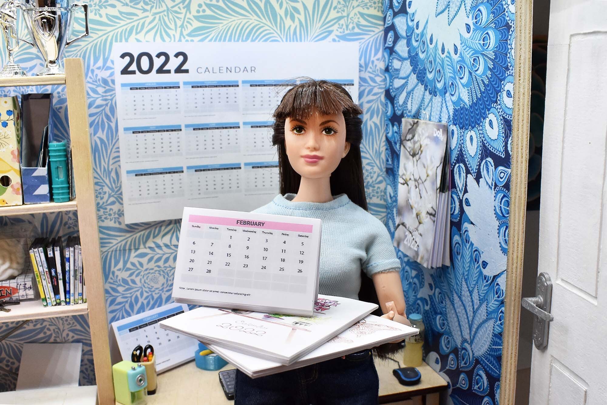 2022 Miniature Calendars 1/6 for Dolls Like Barbie and - Etsy