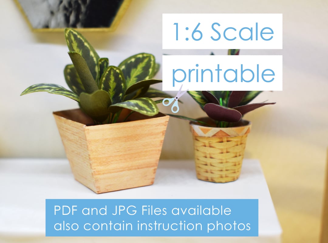 Doll Miniature Printable Plant Pot 35 Different 1/6 Digital Download ...