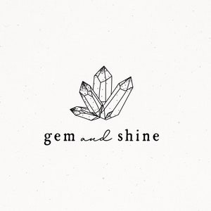 Premade Crystal Logo Design, Modern Jewellery Watermark Logo, Gemstone ...