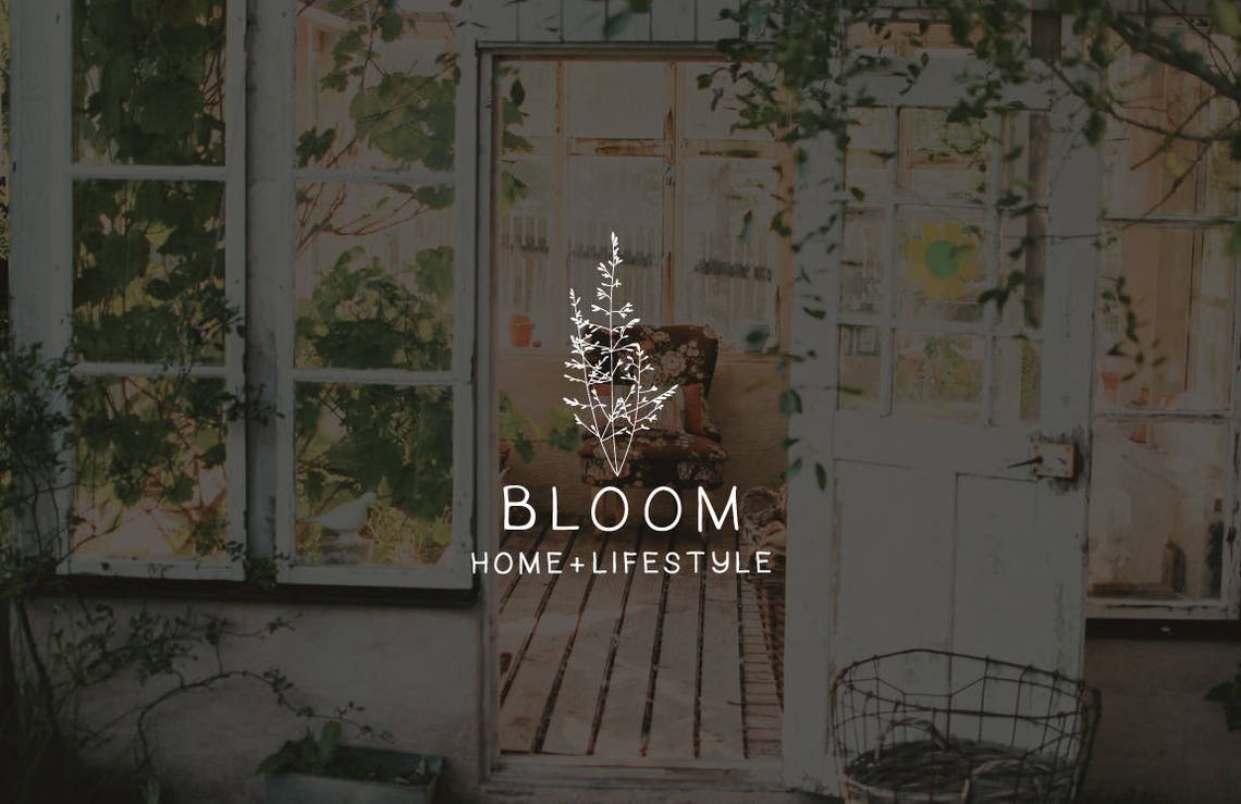 Lifestyle Flower Blog Premade Logo Creator Maker Natural | Etsy