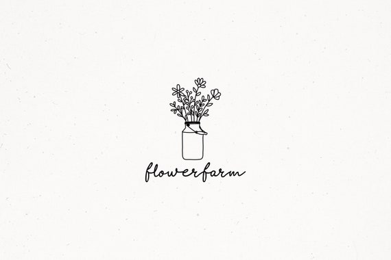 Floral Premade Logo Flower Logo Flower Farm Logo Design | Etsy