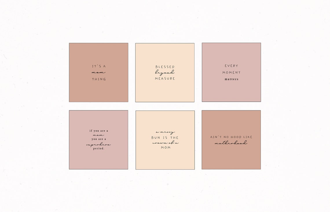 Motherhood Instagram Post Templates Pink Mom Mother Posts for - Etsy