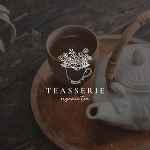Tea Logo Design, Premade Logo, High Tea Logo, Tea Leaves Logo Design ...