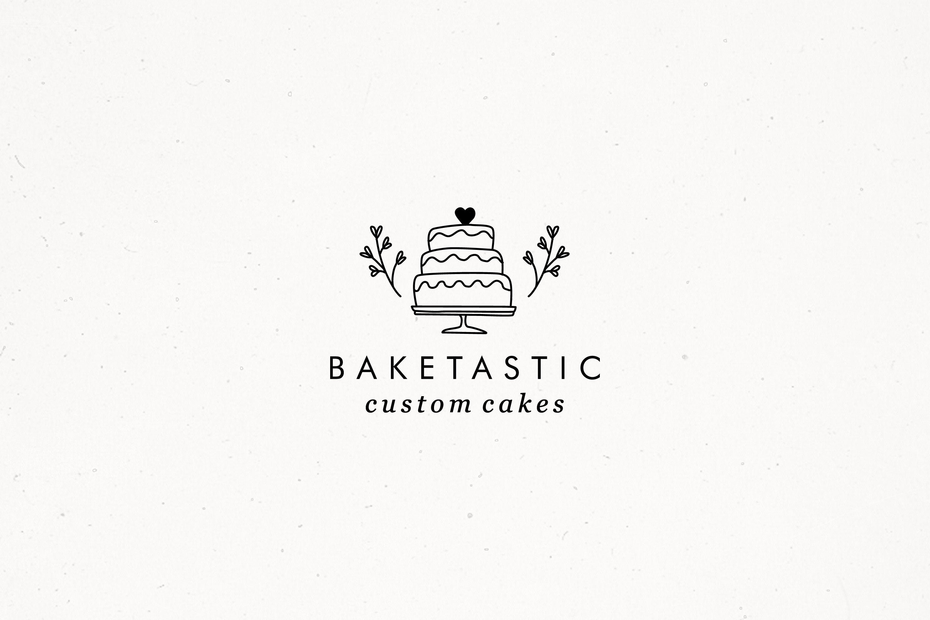 Cake Logo Premade Baking Logo Design Floral Business Bakery | Etsy