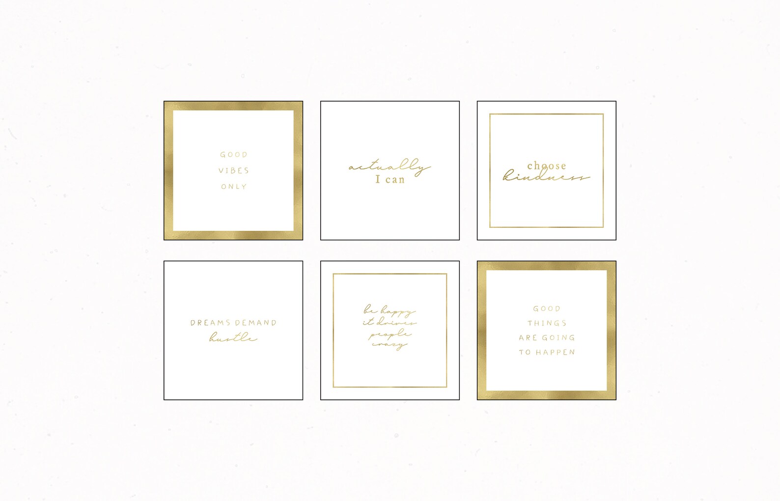Instagram Gold Template Posts, Instagram Gold Motivational Quote Posts ...