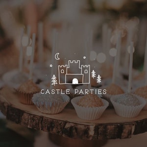 Castle Logo, Premade Logo Design, Kids Birthday Party Logo Stamp ...