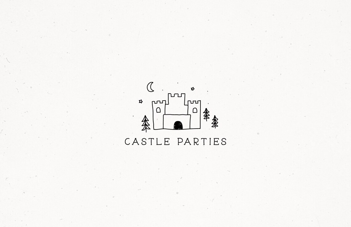 Castle Logo Premade Logo Design Kids Birthday Party Logo - Etsy