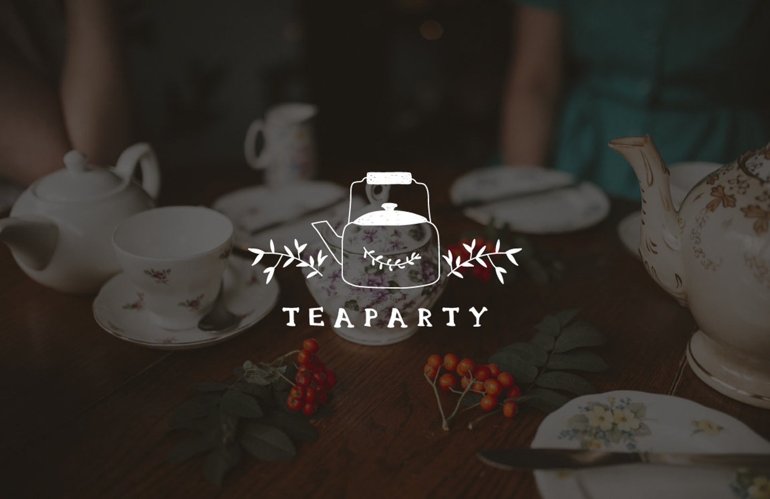 Tea Logo Design Teapot Boutique Photography Graphic Tea Cup Vintage ...