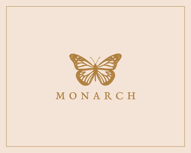 Butterfly Logo, Nature Logo, Monarch Logo, Wellness Logo, Branding Kit ...
