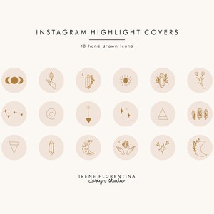 Highlight Cover Icons, Line Illustration, Boho Instagram Story ...