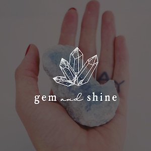 Premade Crystal Logo Design, Modern Jewellery Watermark Logo, Gemstone ...
