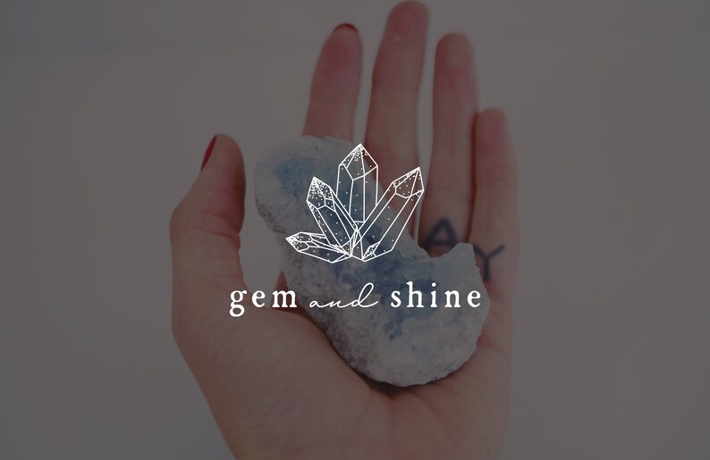 Premade Crystal Logo Design Modern Jewellery Watermark Logo - Etsy