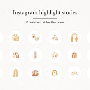 Rainbow Instagram Story Highlight Icons, Earthy Insta Template Covers ...