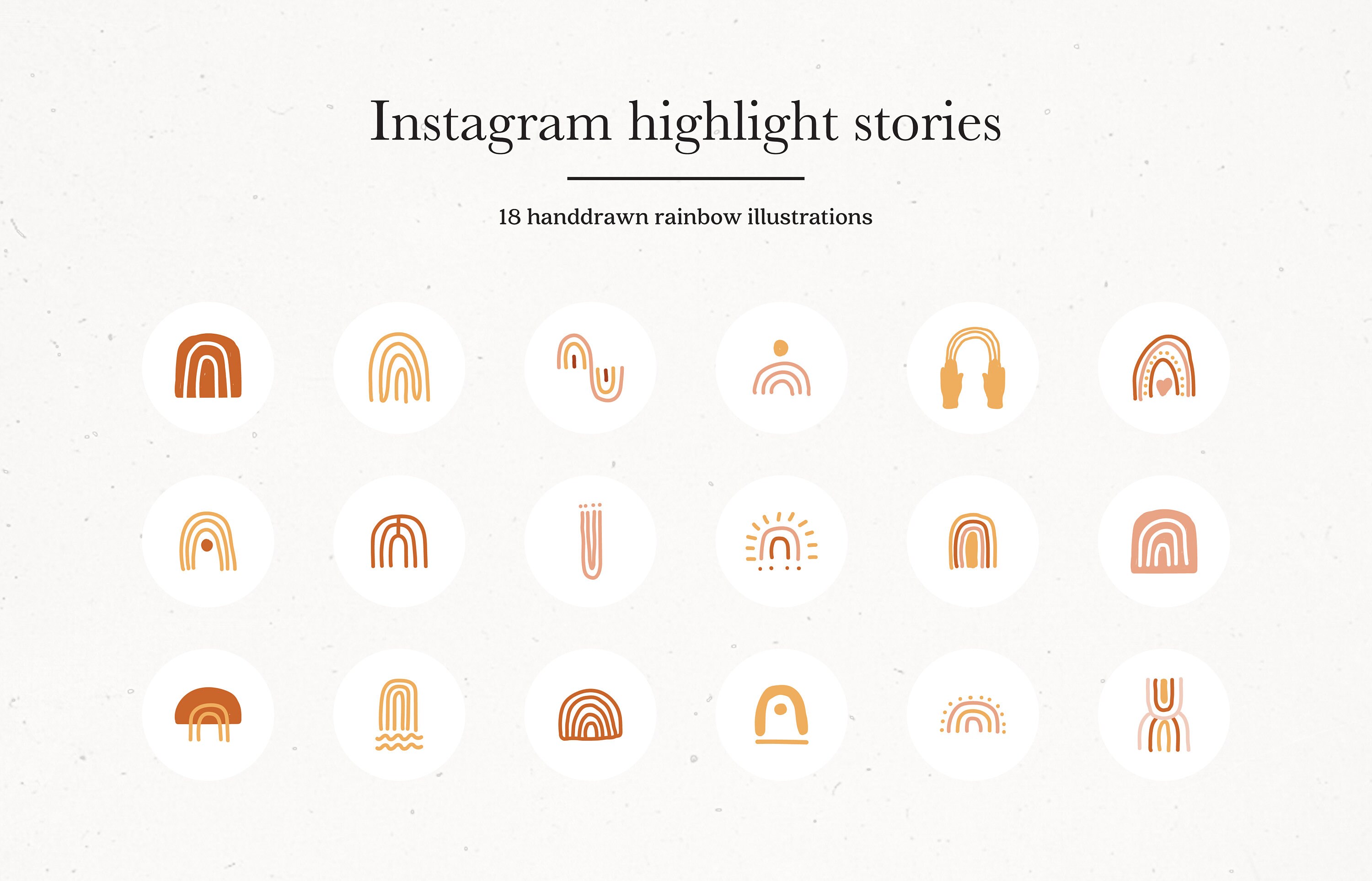 Rainbow Instagram Story Highlight Icons, Earthy Insta Template Covers ...