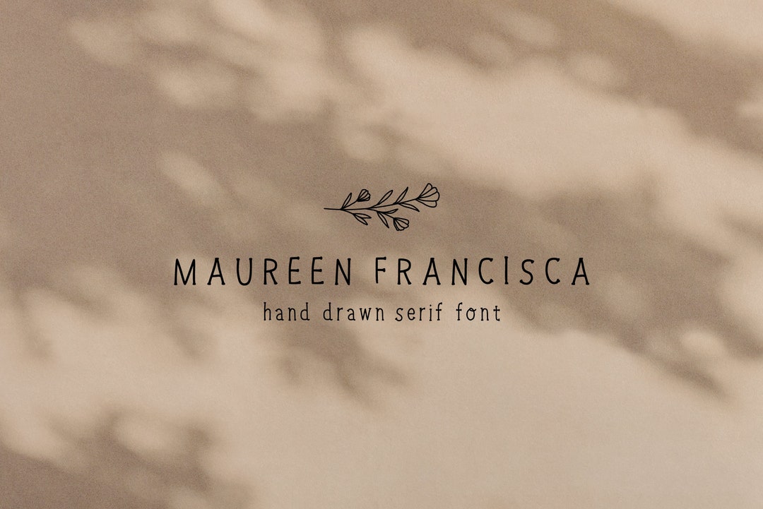 Hand Drawn Serif Font, Maureen Francisca Font, Serif Condensed Style ...