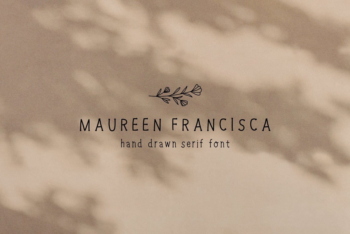 Hand Drawn Serif Font, Maureen Francisca Font, Serif Condensed Style ...