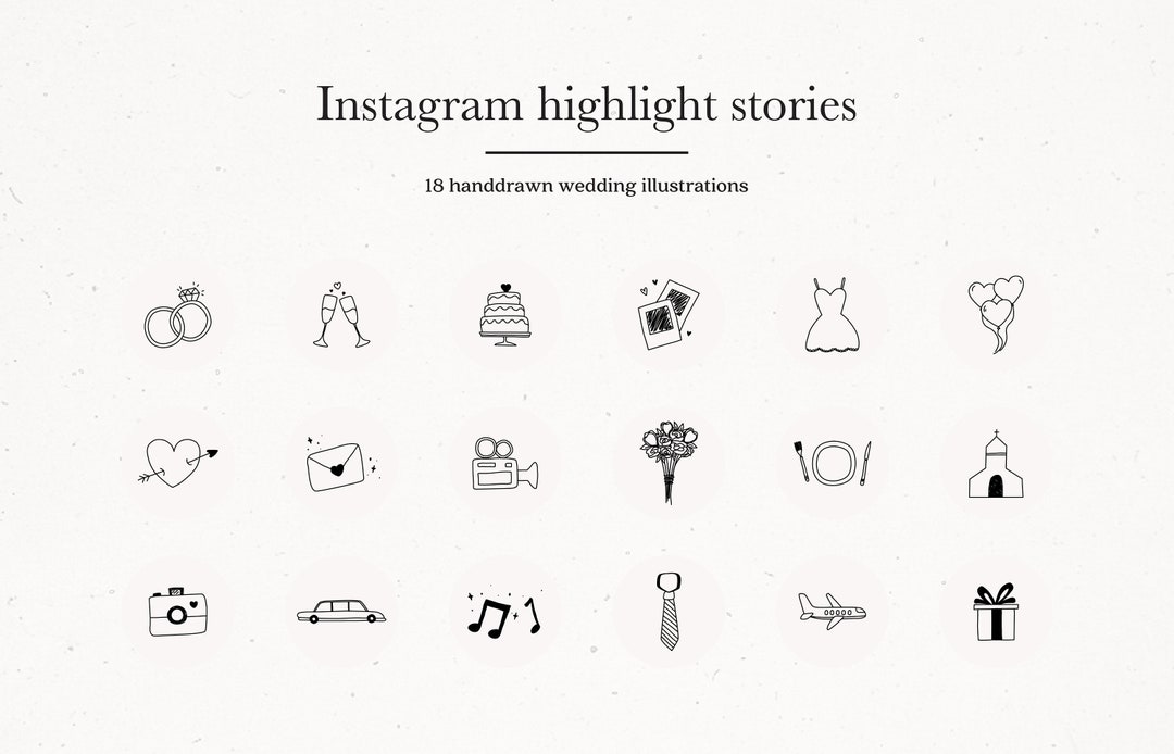 Wedding Instagram Story Highlight Icon Covers, Wedding Planning Icons ...