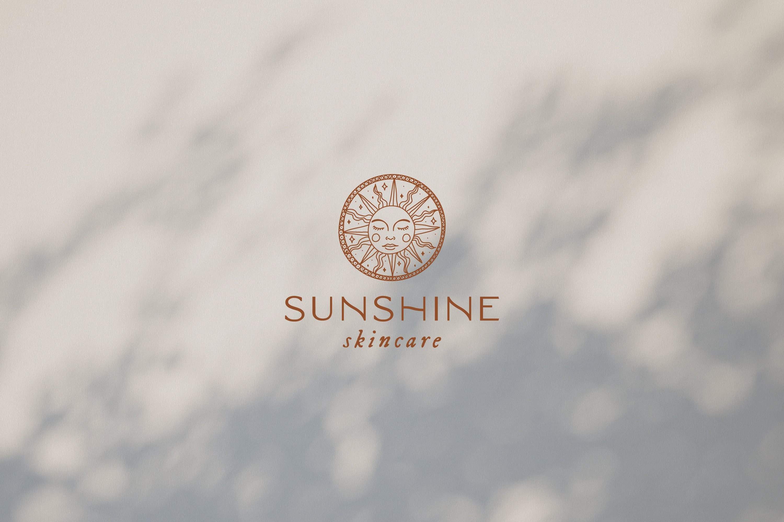 Sunshine Logo Design Sun Premade Logo Skincare Brand | Etsy