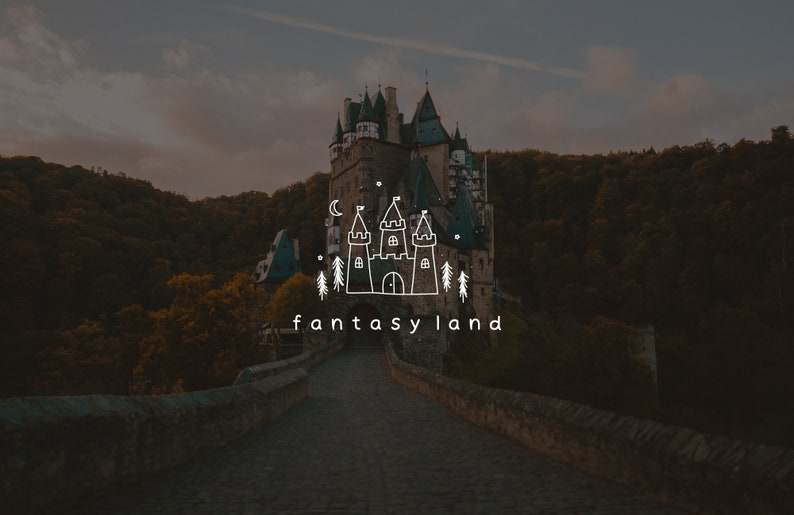 Fantasy Logo, Premade Logo Design, Magic Logo Stamp, Magical Castle ...