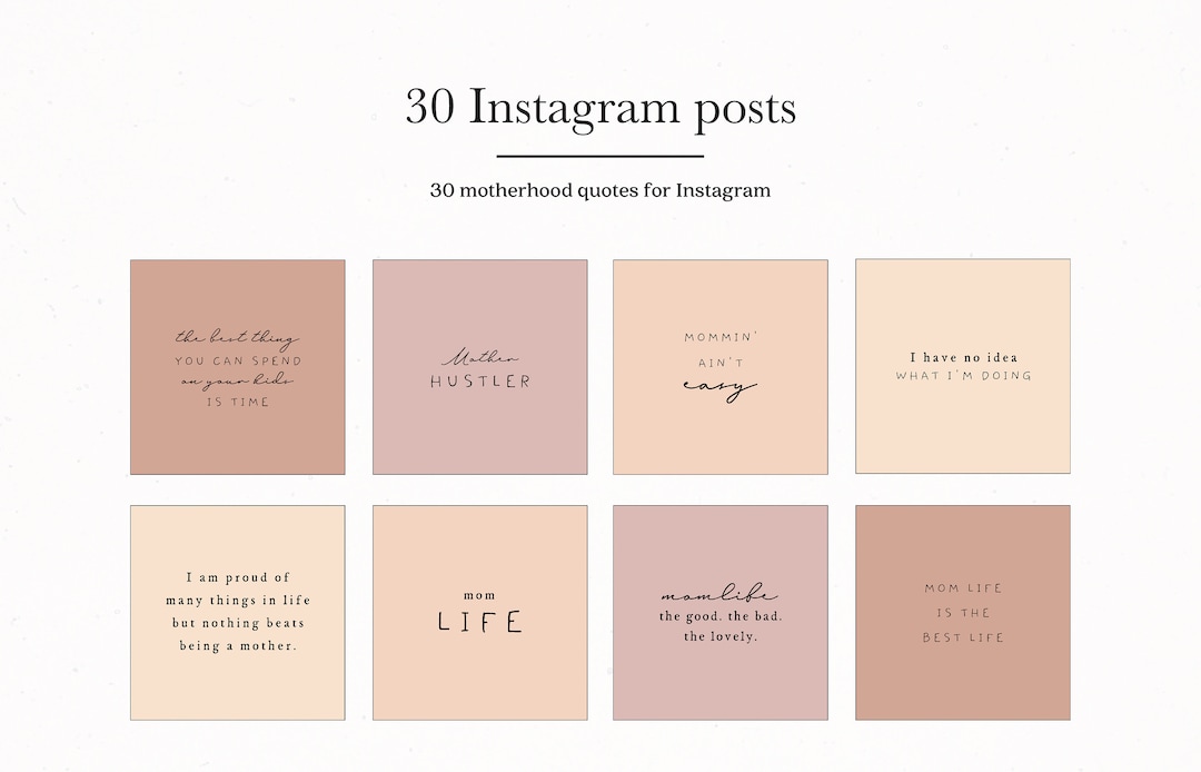 Motherhood Instagram Post Templates, Pink Mom Mother Posts for Insta ...
