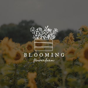 Flower Farm Logo Design, Floral Premade Logo, Flower Logo, Blooming ...