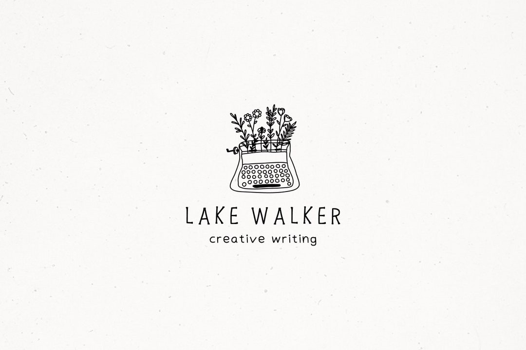 Typewriter Logo, Premade Logo Design, Story Logo Stamp, Typewriter ...