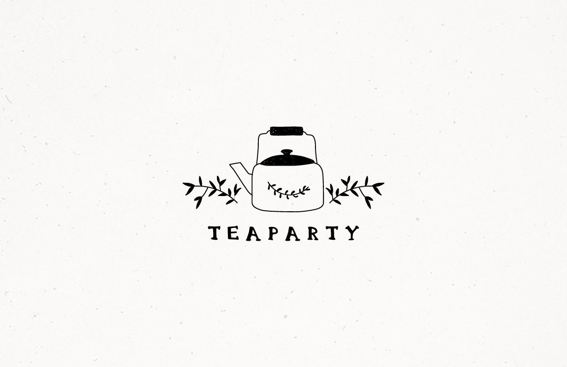 Tea Logo Design Teapot Boutique Photography Graphic Tea Cup Vintage ...