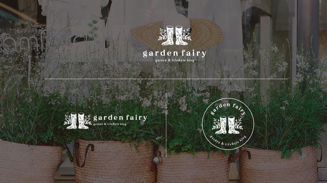 Premade Garden Logo Set Watermark Small Business Etsy Design - Etsy
