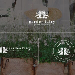 Premade Garden Logo Set Watermark Small Business Etsy Design | Etsy