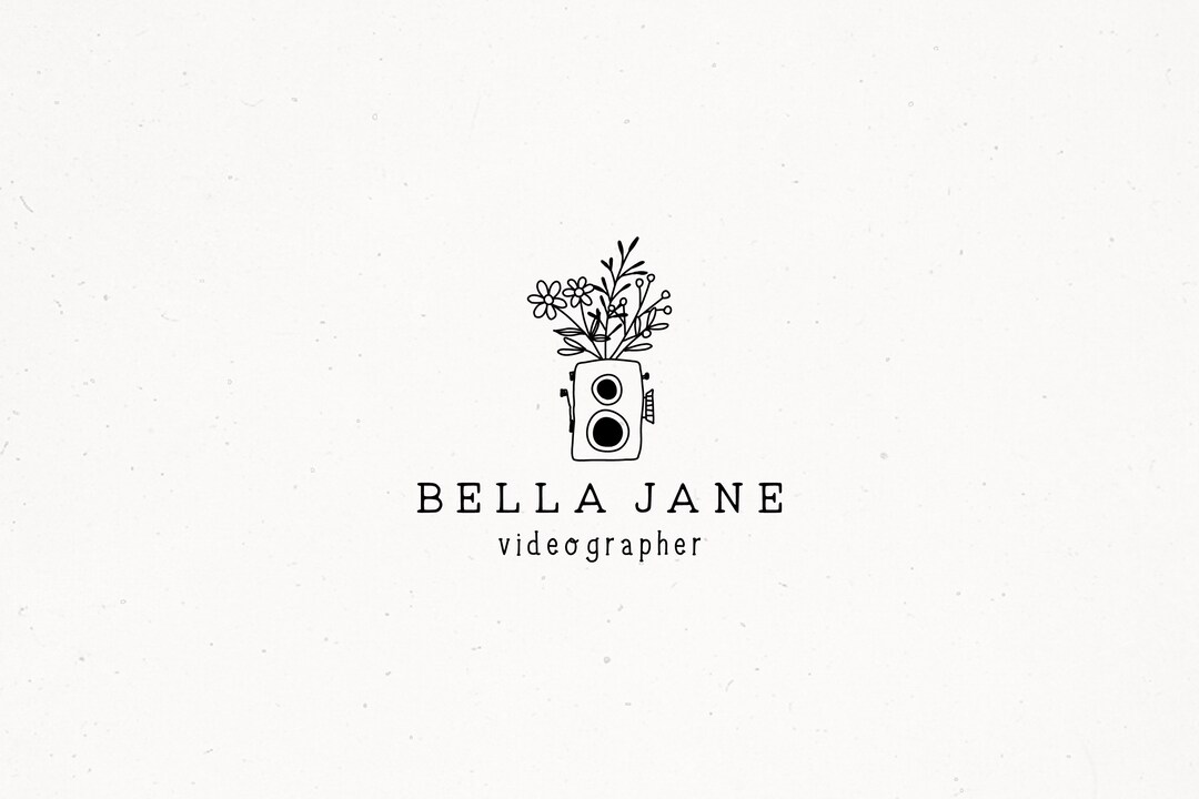 Videographer Premade Logo, Blogger Logo, Minimalist Logo, Hand Drawn ...