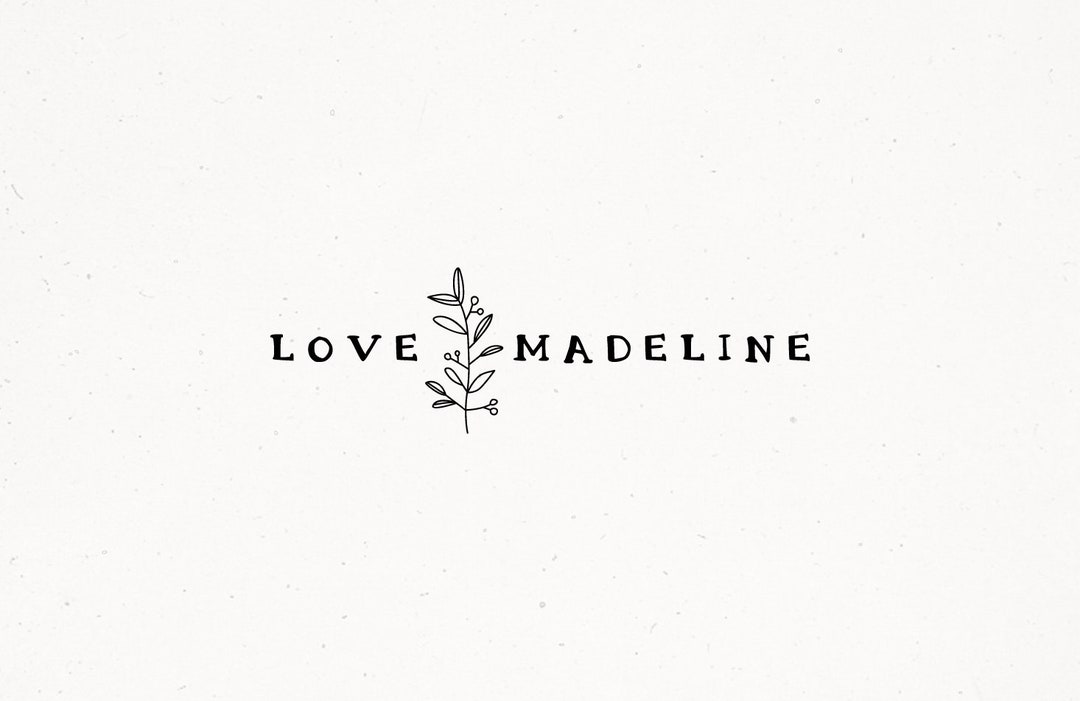 Digital Custom Rustic Logo Design Floral Botanical Watercolor ...