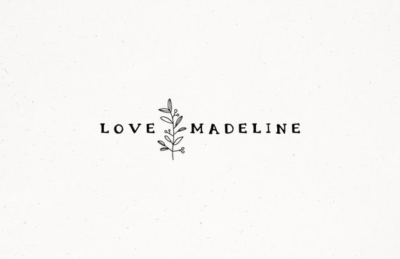 Digital Custom Rustic Logo Design Floral Botanical Watercolor | Etsy