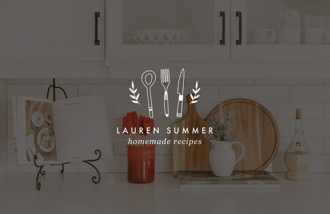 Cooking Baking Recipe Blog Premade Logo Design Food Branding - Etsy India