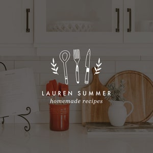 Buy Cooking Baking Recipe Blog Premade Logo Design, Food Branding for ...