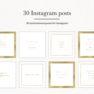 Instagram Gold Template Posts, Instagram Gold Motivational Quote Posts ...