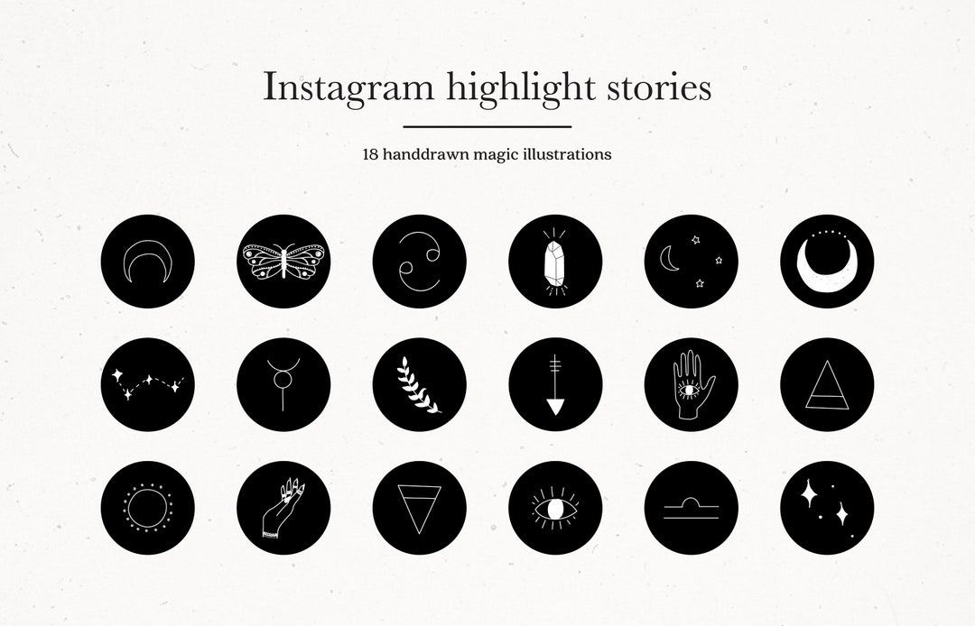 18 Magic Instagram Highlight Icons Black and White, Instagram Highlight ...