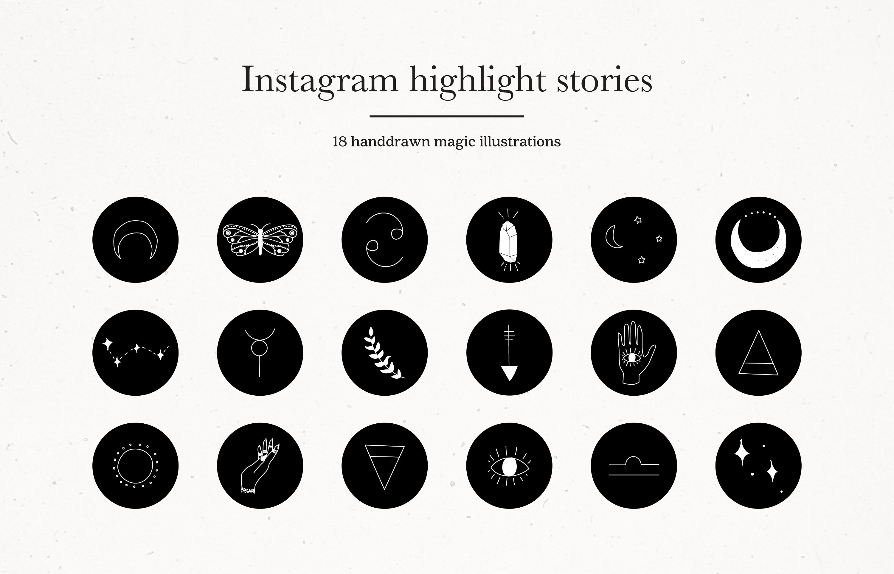 18 Magic Instagram Highlight Icons Black and White, Instagram Highlight ...