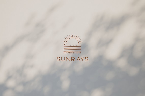 Sun Logo Design Sun Rays Premade Logo Bohemian Brand - Etsy