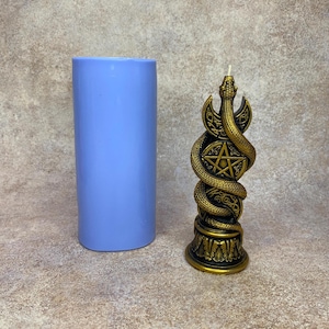 Magic Snake With a Triple Moon. Snake Mold 3d. Forms for Candles ...