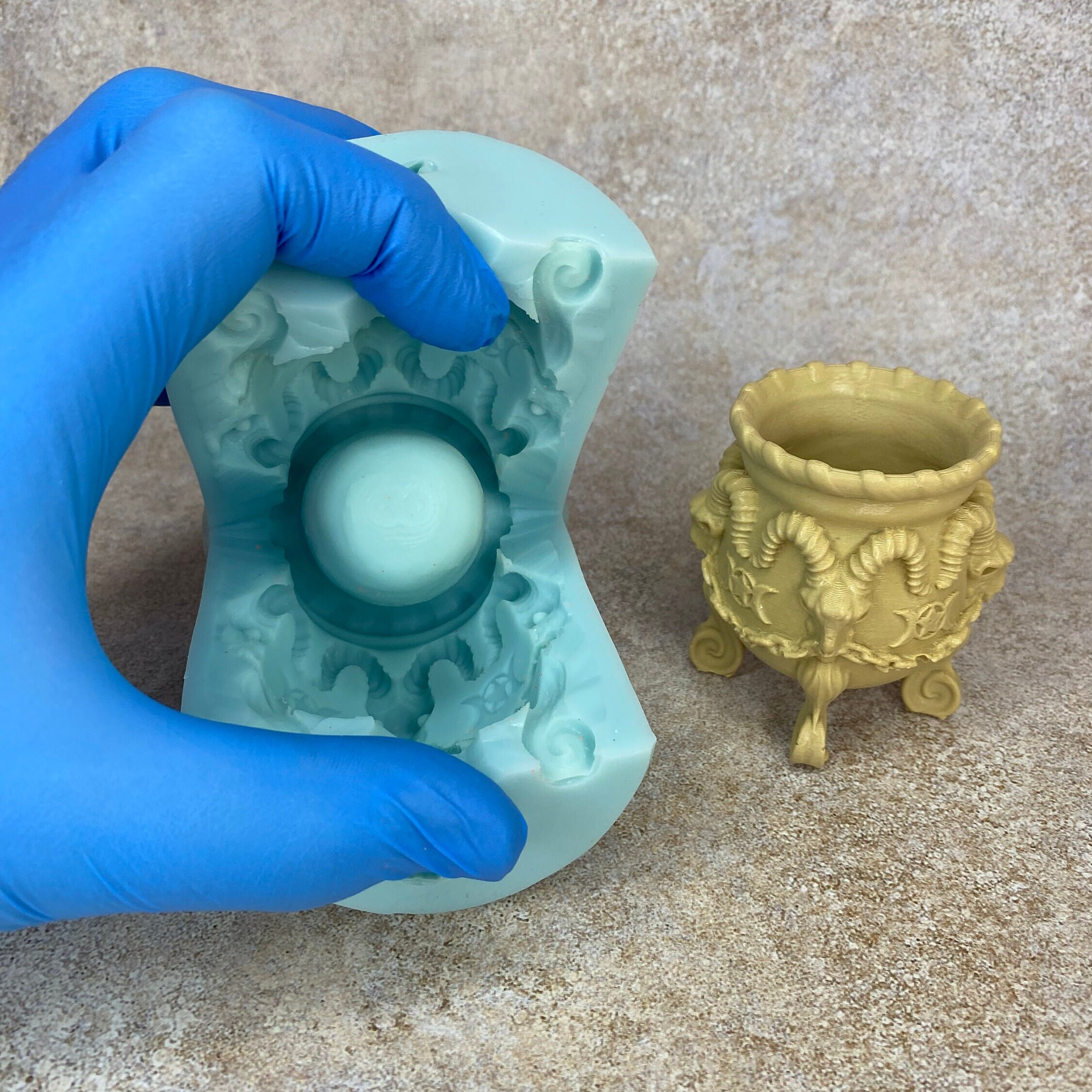 Planter With Baphomet. Silicone Molds. Magic Planter. Forms for Candles ...