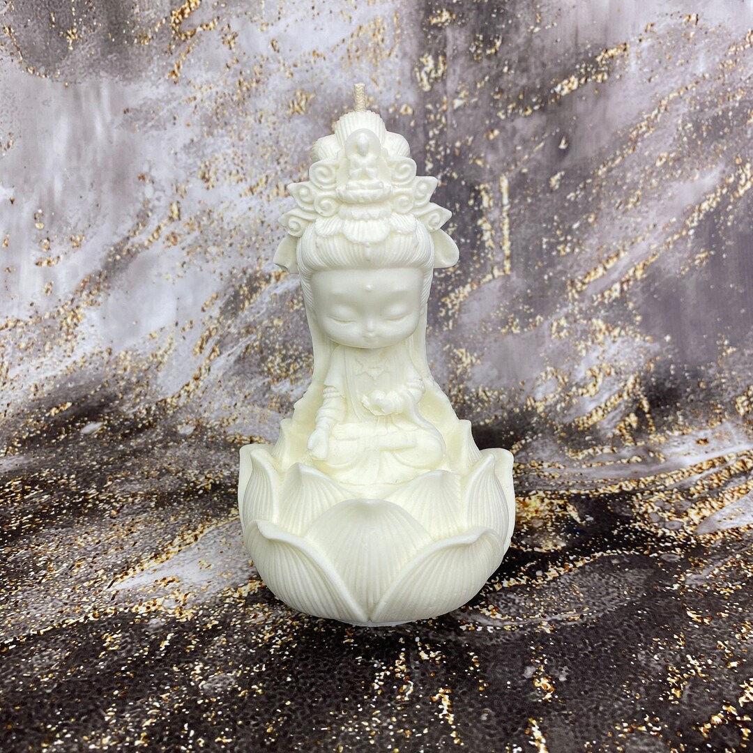 Quan Yin in Lotus. Forms for Candles. Goddess Quan Yin Mold 3d. Premium ...